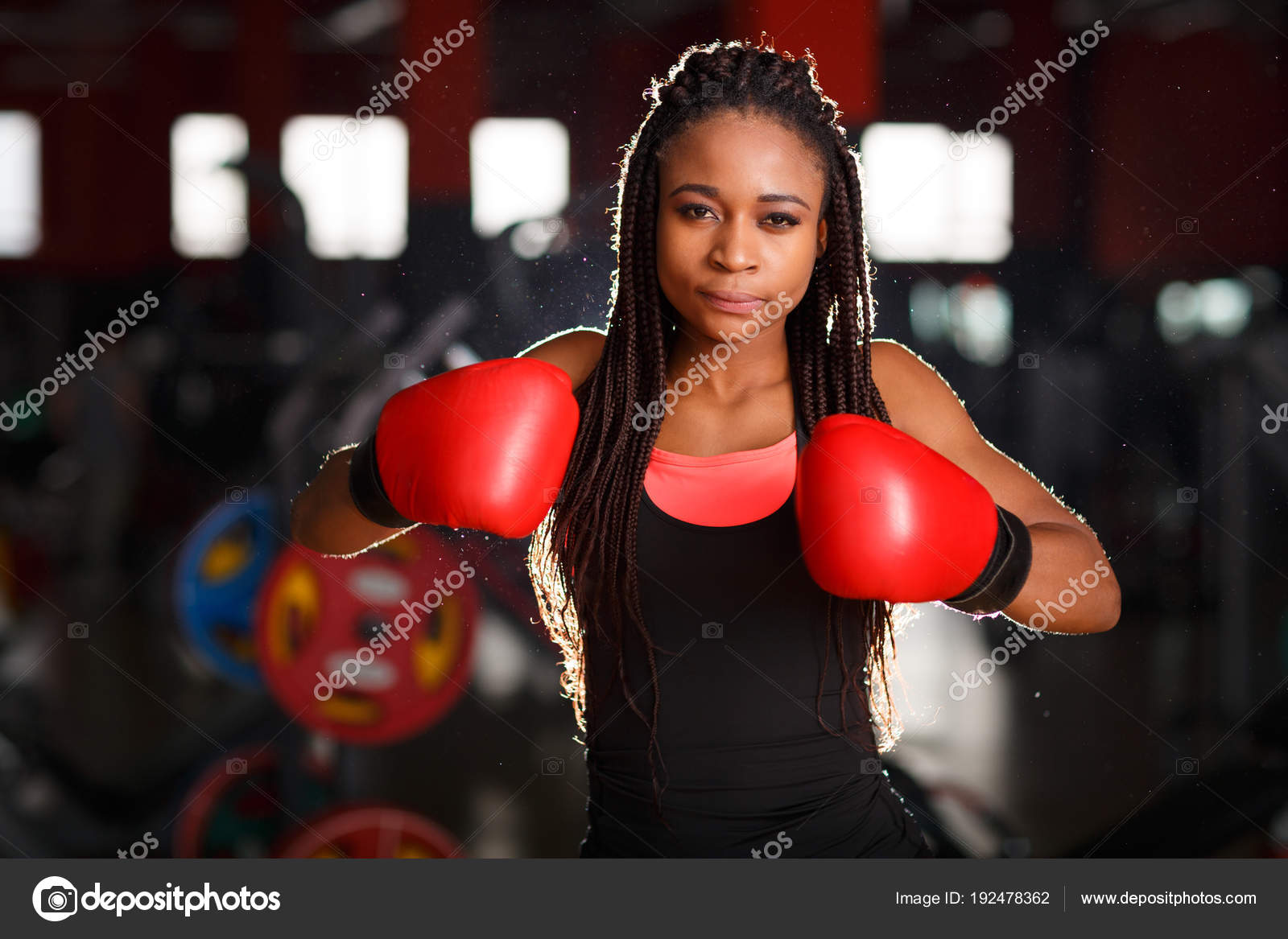 African beautiful female boxer Stock Photo by ©alfa4studio 192478362