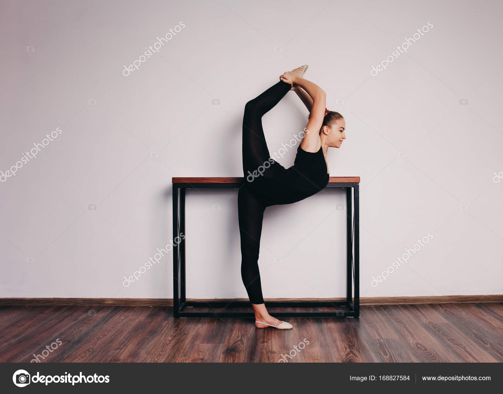 Ballet dancer in black tights Stock Photo by ©nekrasova_tanya 168827584
