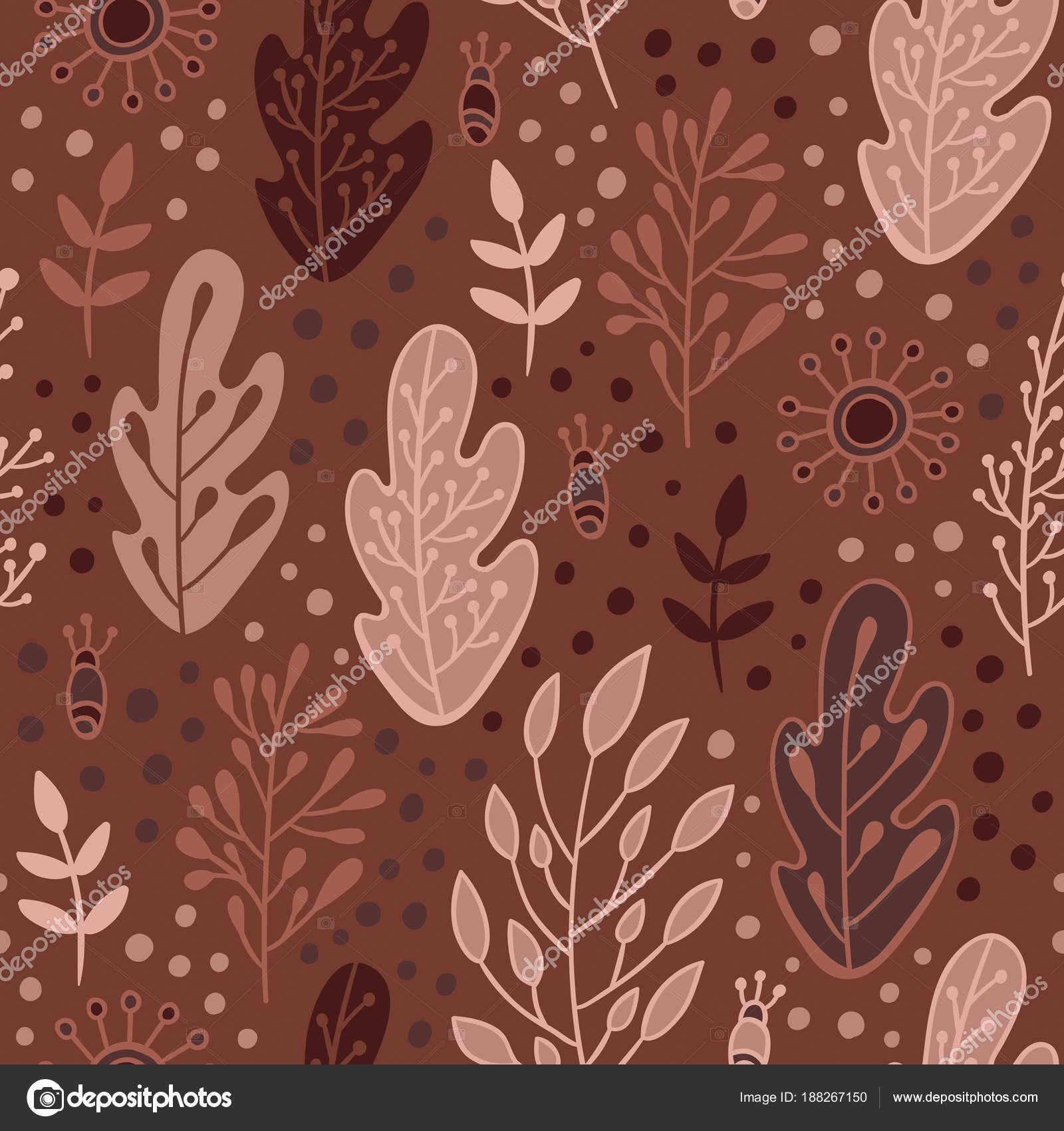 Forest leaves seamless vector pattern Stock Vector Image by ...