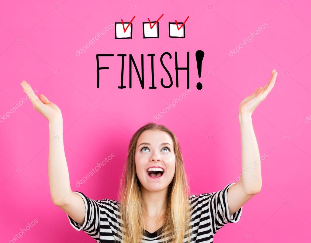 Finish concept with woman — Stock Photo © Melpomene #125909682