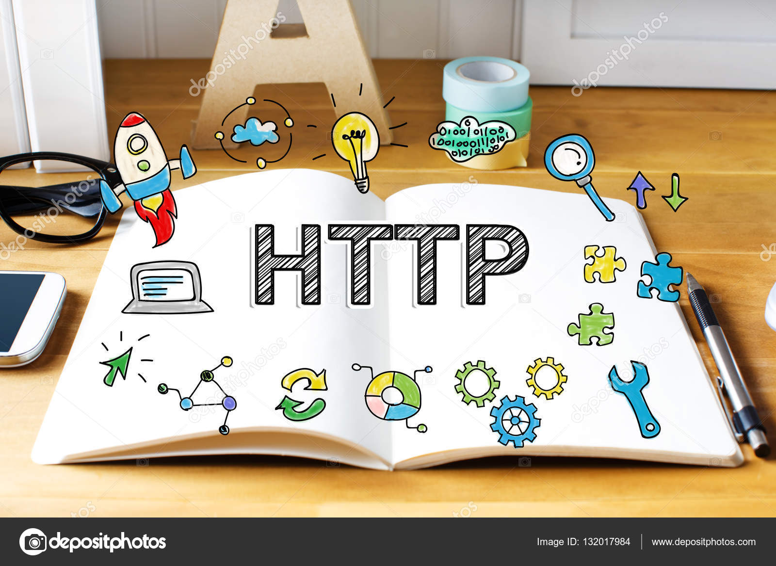 Http concept with notebook — Stock Photo © Melpomene #132017984