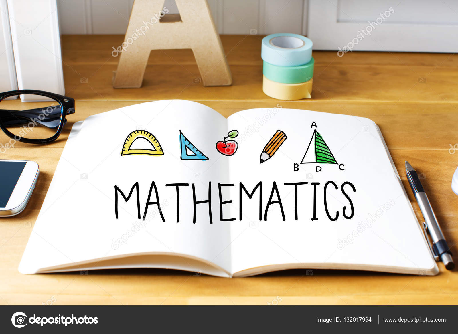 Mathematics concept with notebook — Stock Photo © Melpomene #132017994