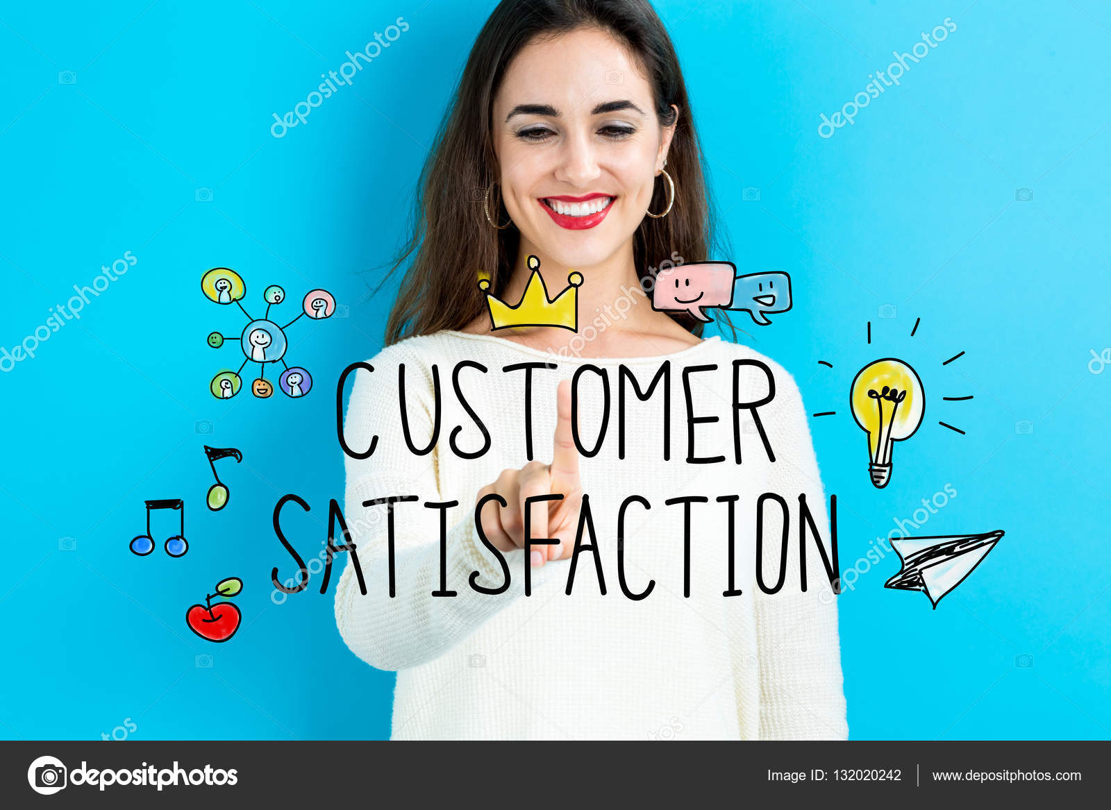 Customer Satisfaction concept with young woman Stock Photo by ...