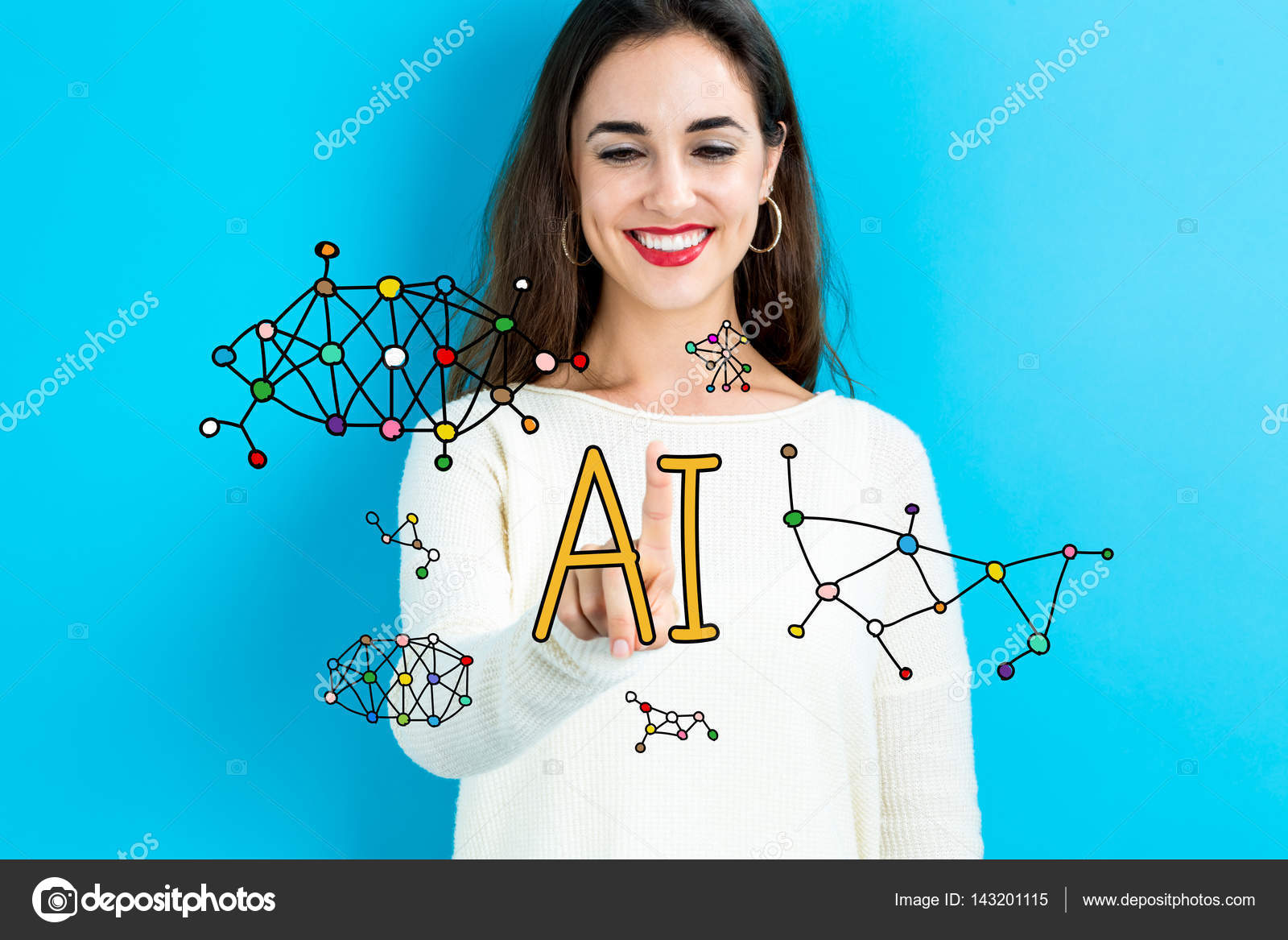 AI text with woman Stock Photo by ©Melpomene 143201115
