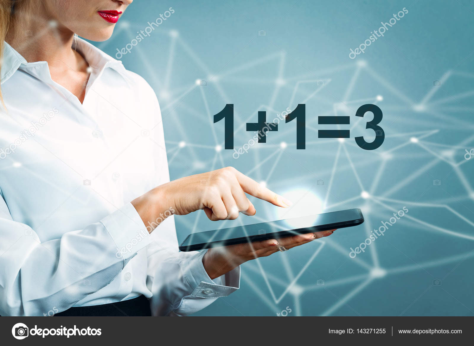 1 plus 1 equal 3 text Stock Photo by ©Melpomene 143271255