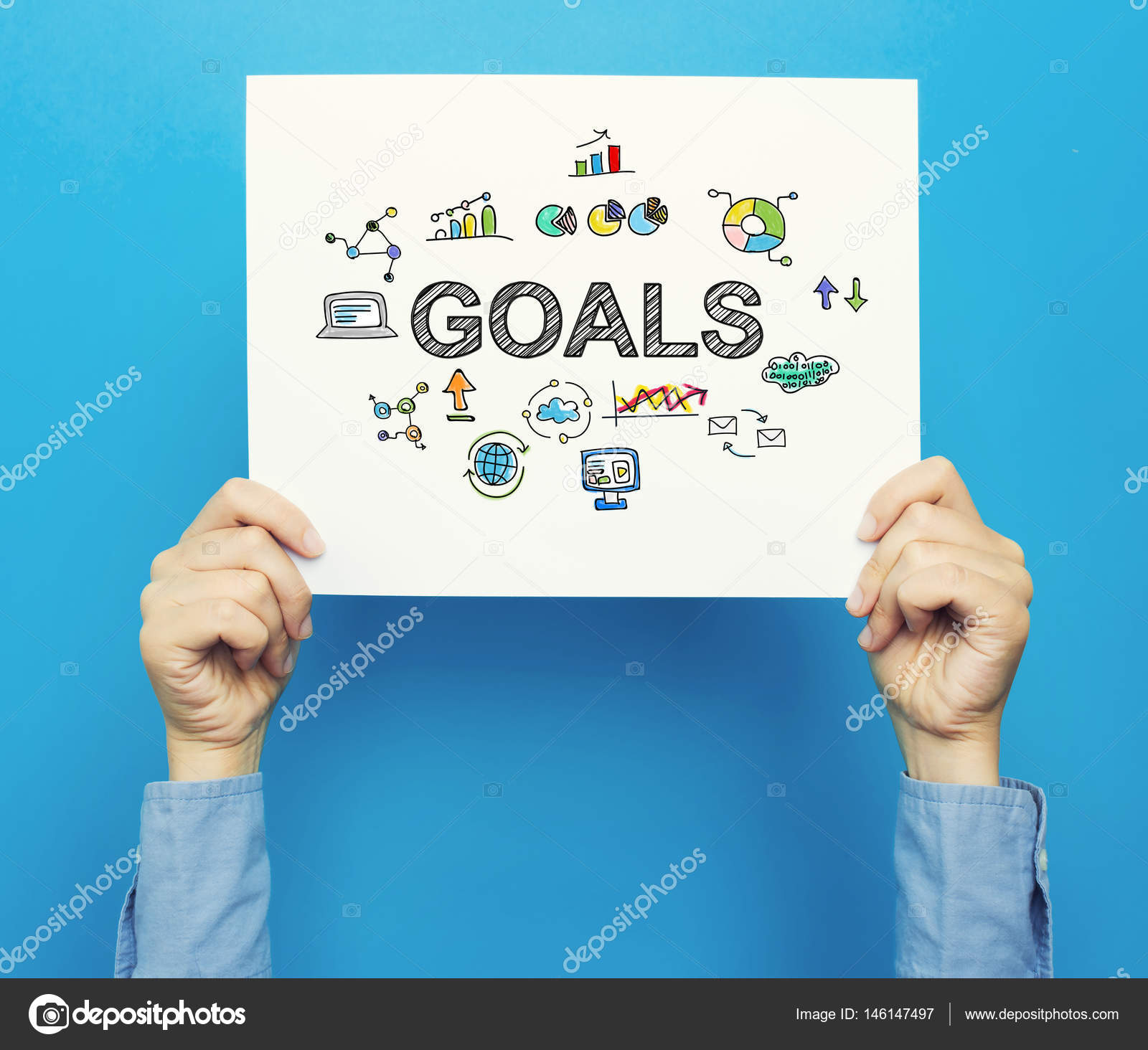 Goals text on white poster — Stock Photo © Melpomene #146147497