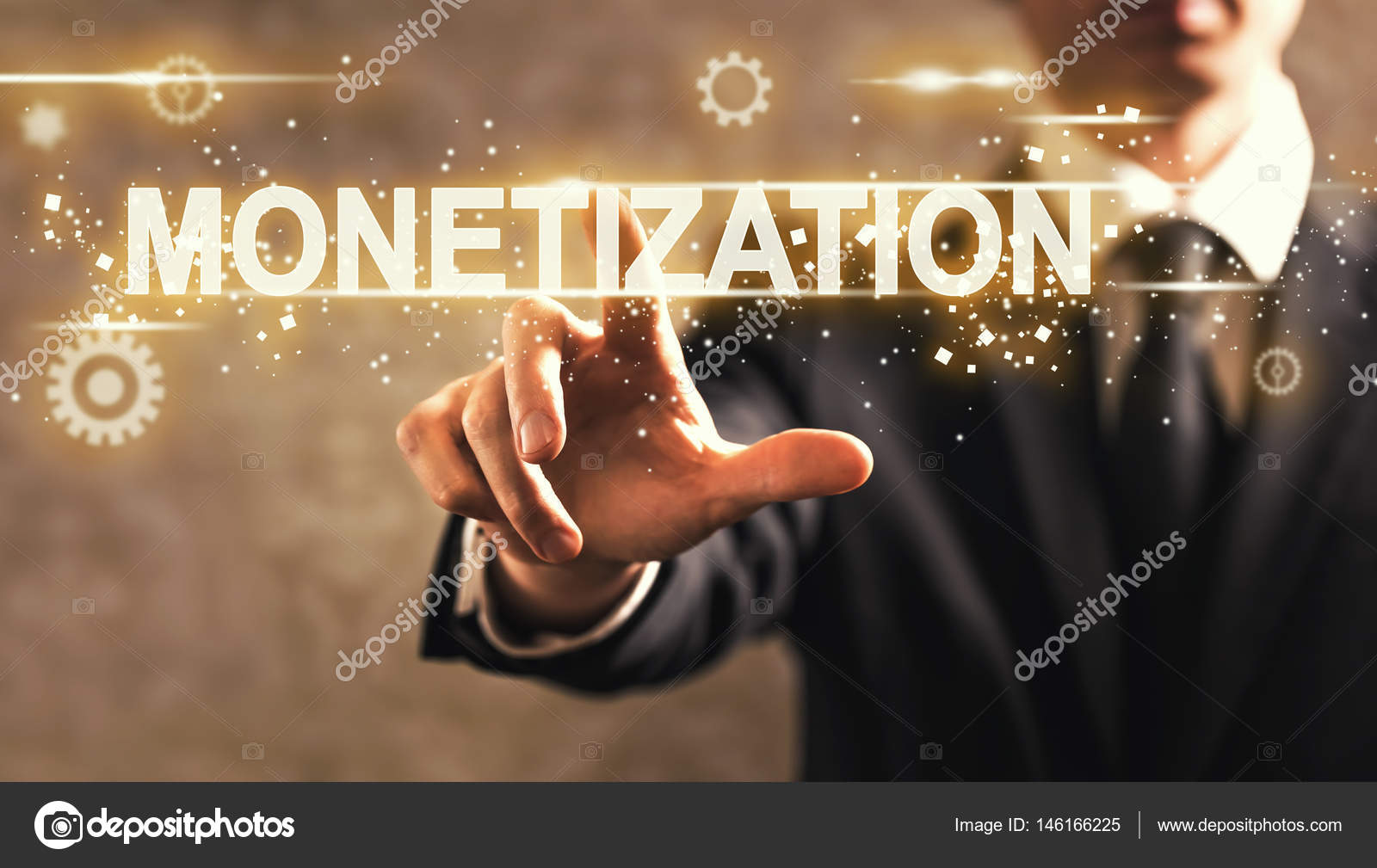 Monetization text with businessman — Stock Photo © Melpomene #146166225