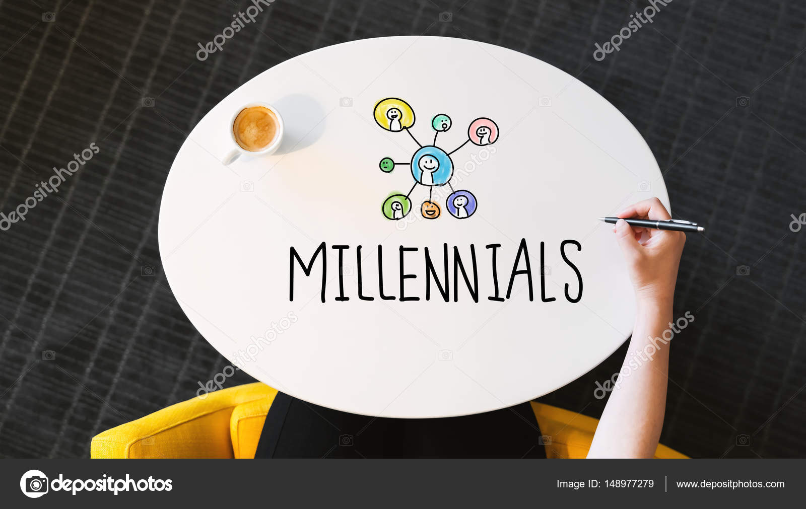 Millennials text on a white table Stock Photo by ©Melpomene 148977279