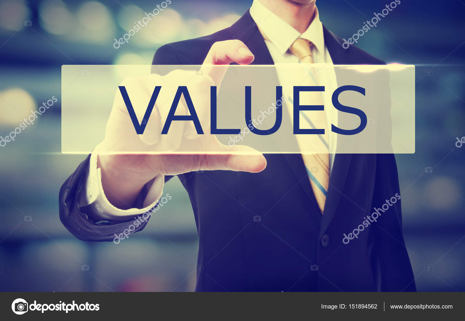Values text with Businessman — Stock Photo © Melpomene #151894562