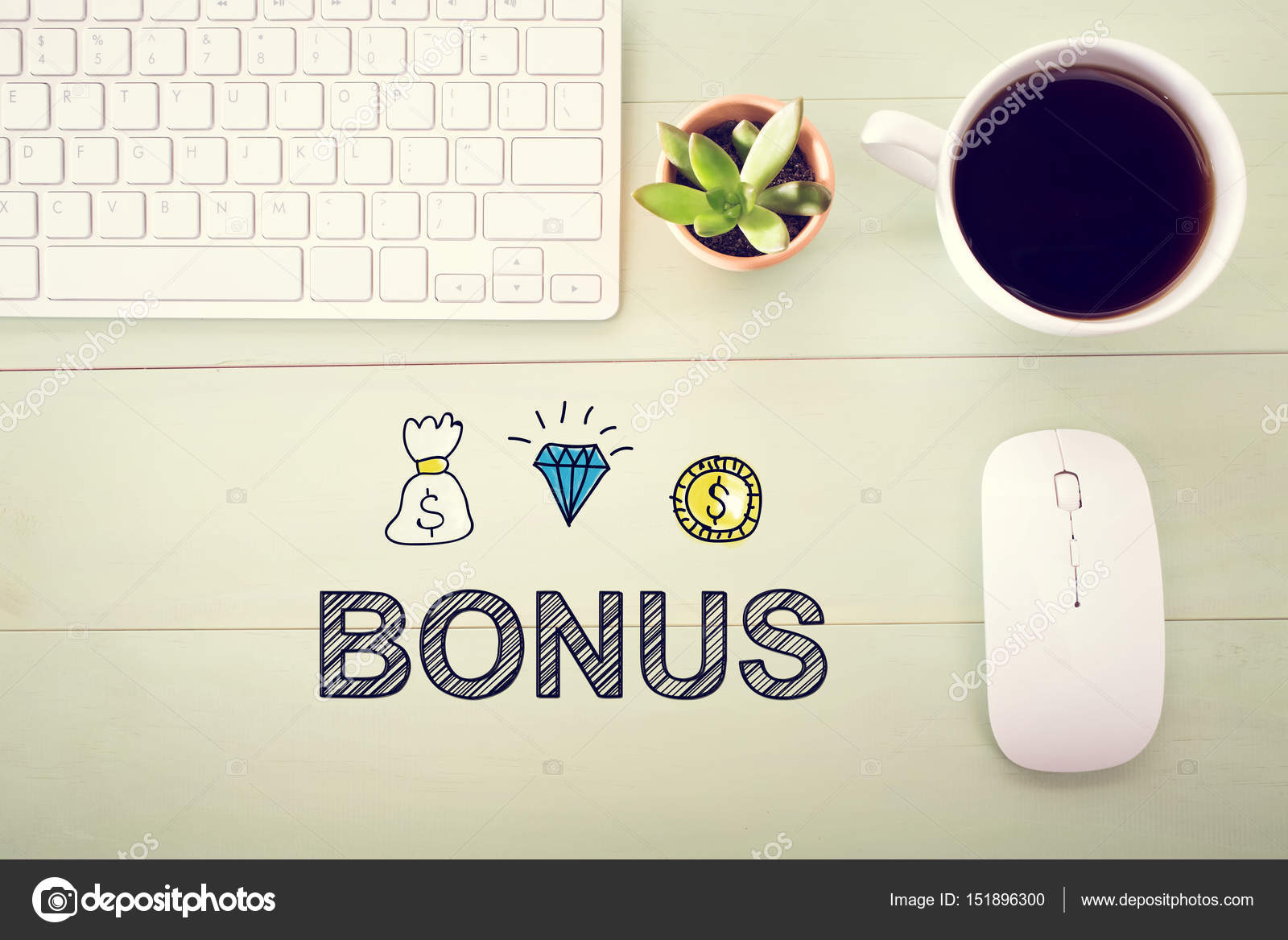 BONUS concept with workstation — Stock Photo © Melpomene #151896300