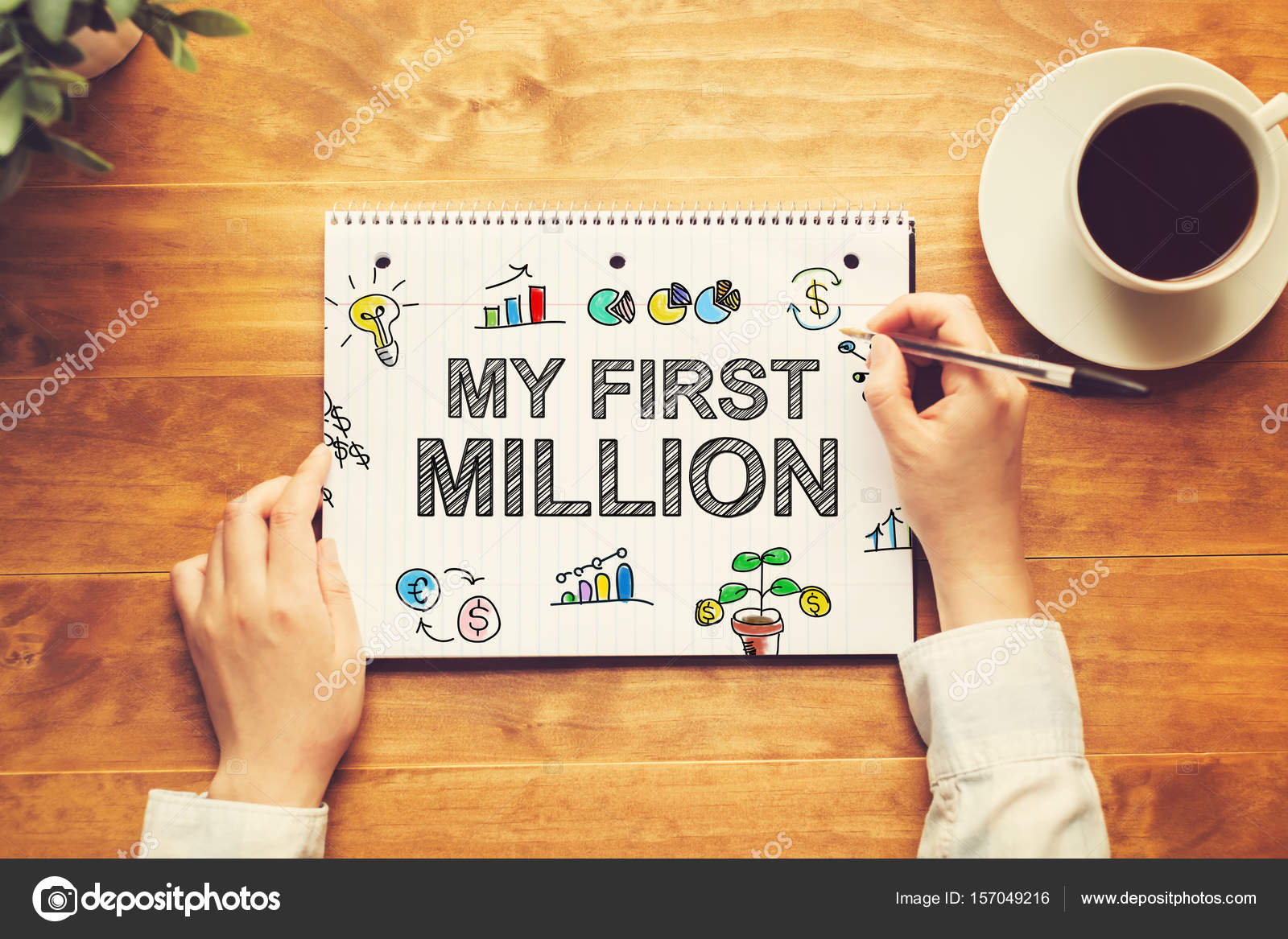 My First Million text with a person holding a pen — Stock Photo ...