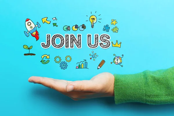 Join Us concept with hand - Stock Image - Everypixel