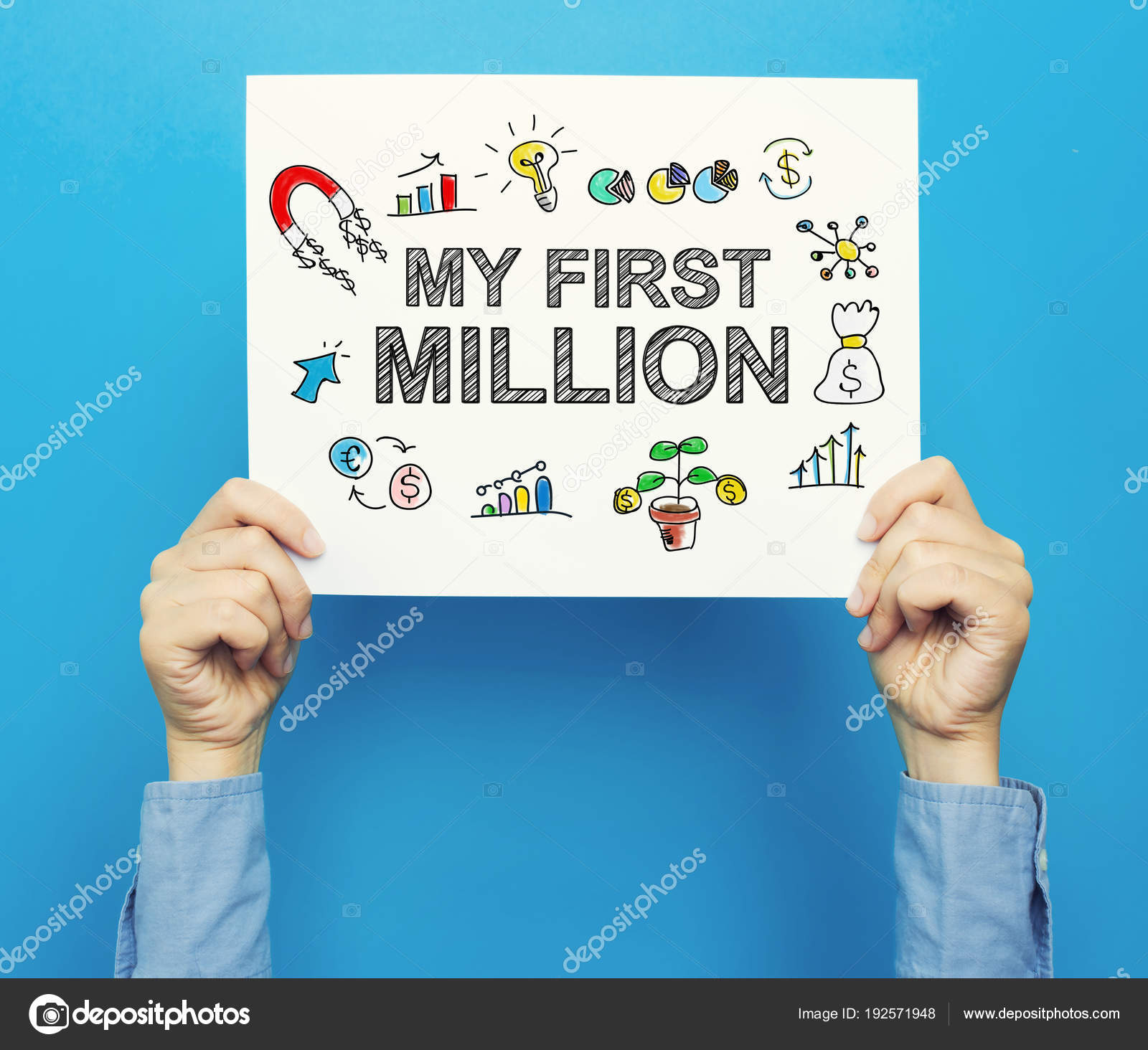 My First Million text on a white poster — Stock Photo © Melpomene ...