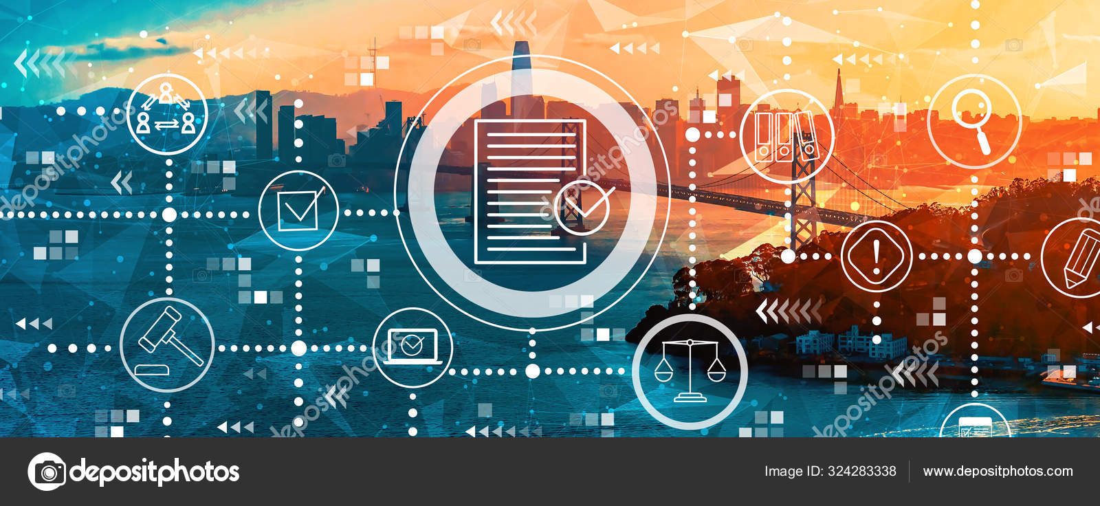 Compliance theme with the Bay Bridge in San Francisco Stock Photo by ...