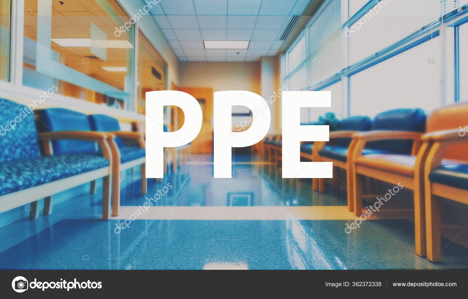 PPE theme with a medical waiting room background Stock Photo by ...