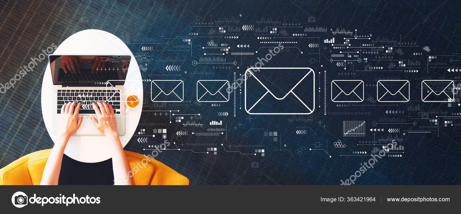 Email concept with person using a laptop — Stock Photo © Melpomene ...