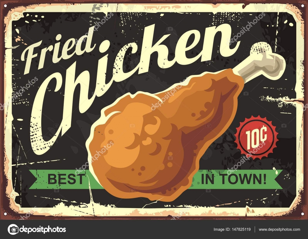 Fried chicken retro sign design concept Stock Vector by ©lukeruk 147825119