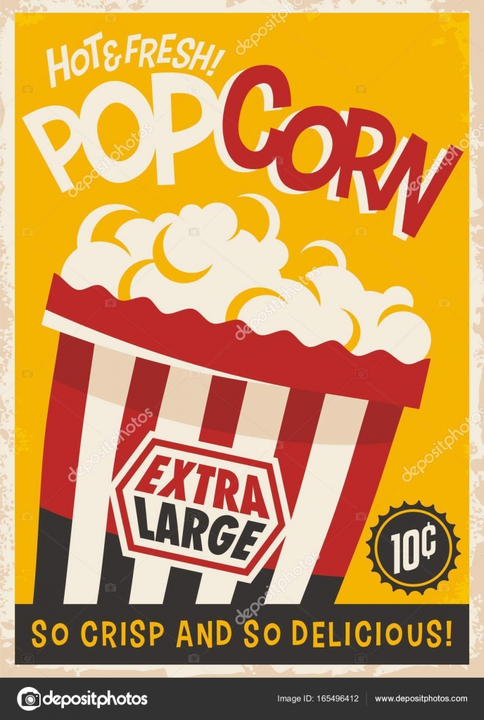 Popcorn retro poster Stock Vector Image by ©lukeruk #165496412