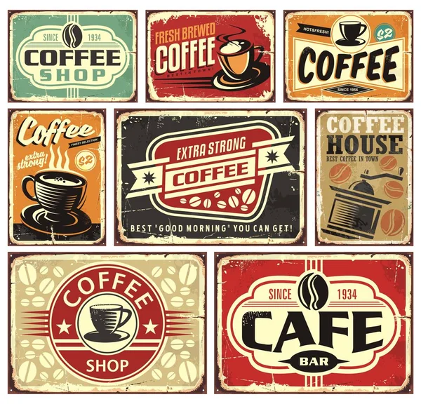 Vintage coffee posters and metal signs ⬇ Vector Image by © lukeruk ...