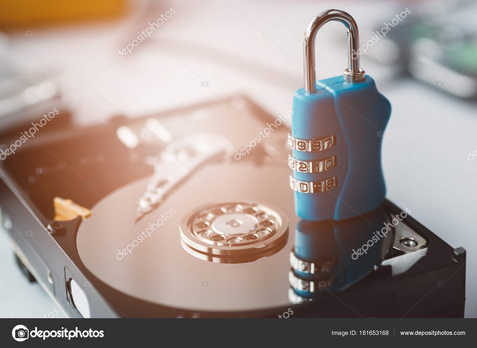 Encrypted hard disk Stock Photo by ©djedzura 181653168