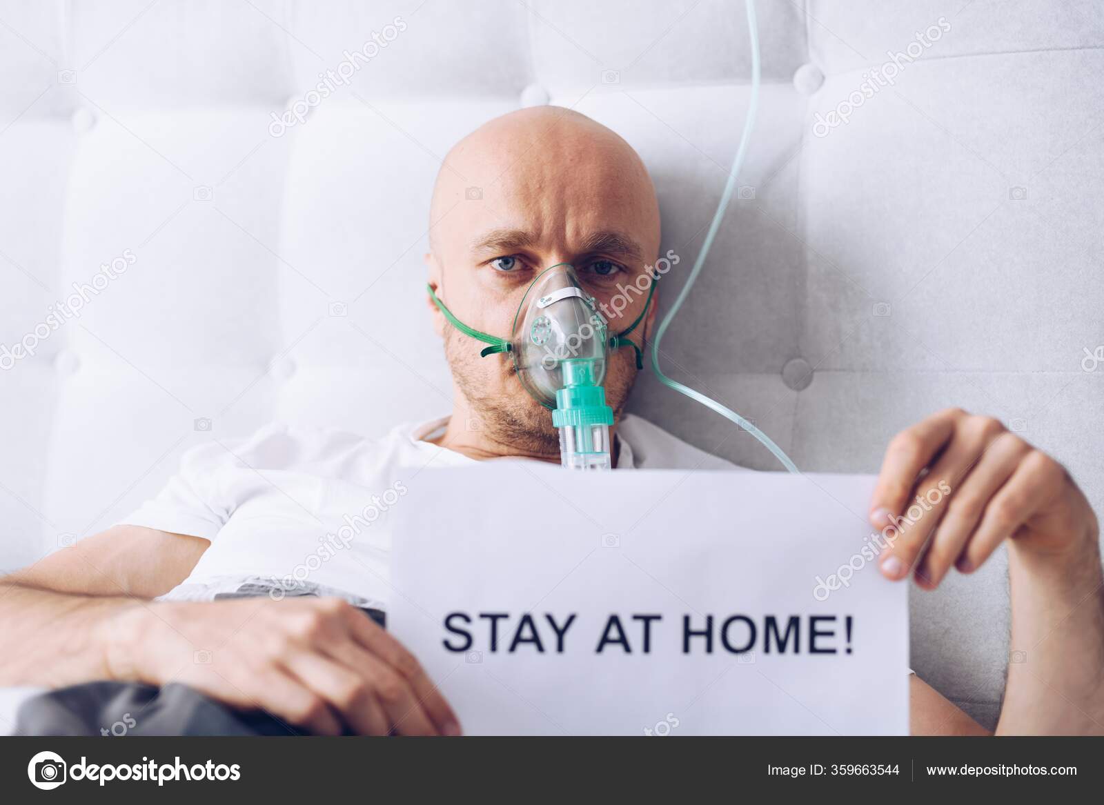 Person Breathing In Oxygen