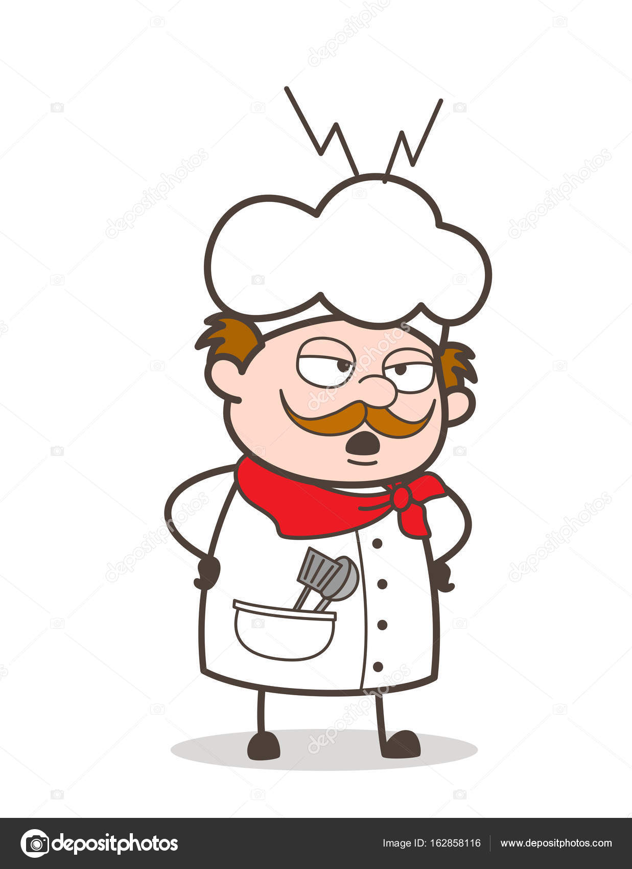 Dibujos animados infeliz Chef gritando a los trabajadores Vector de ...