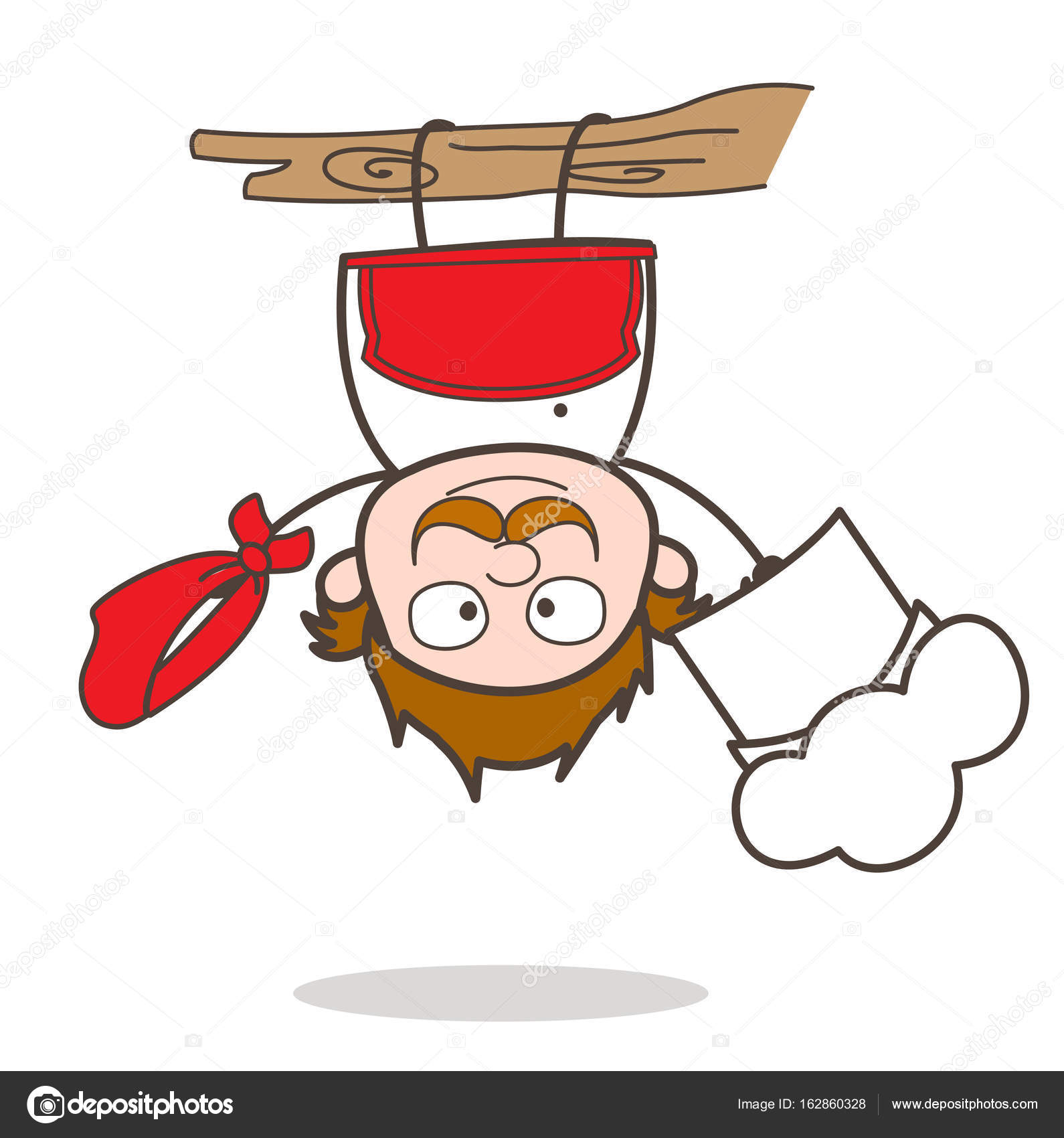 Cartoon Funny Chef Hanging Upside Down Stock Vector Image By