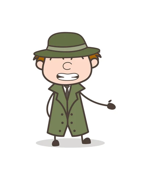 Cartoon Tired Detective Expression Vector Illustration Stock ...
