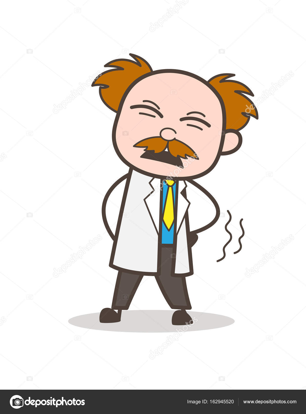Cartoon Scientist Screaming in Pain Vector Illustration Stock Vector ...