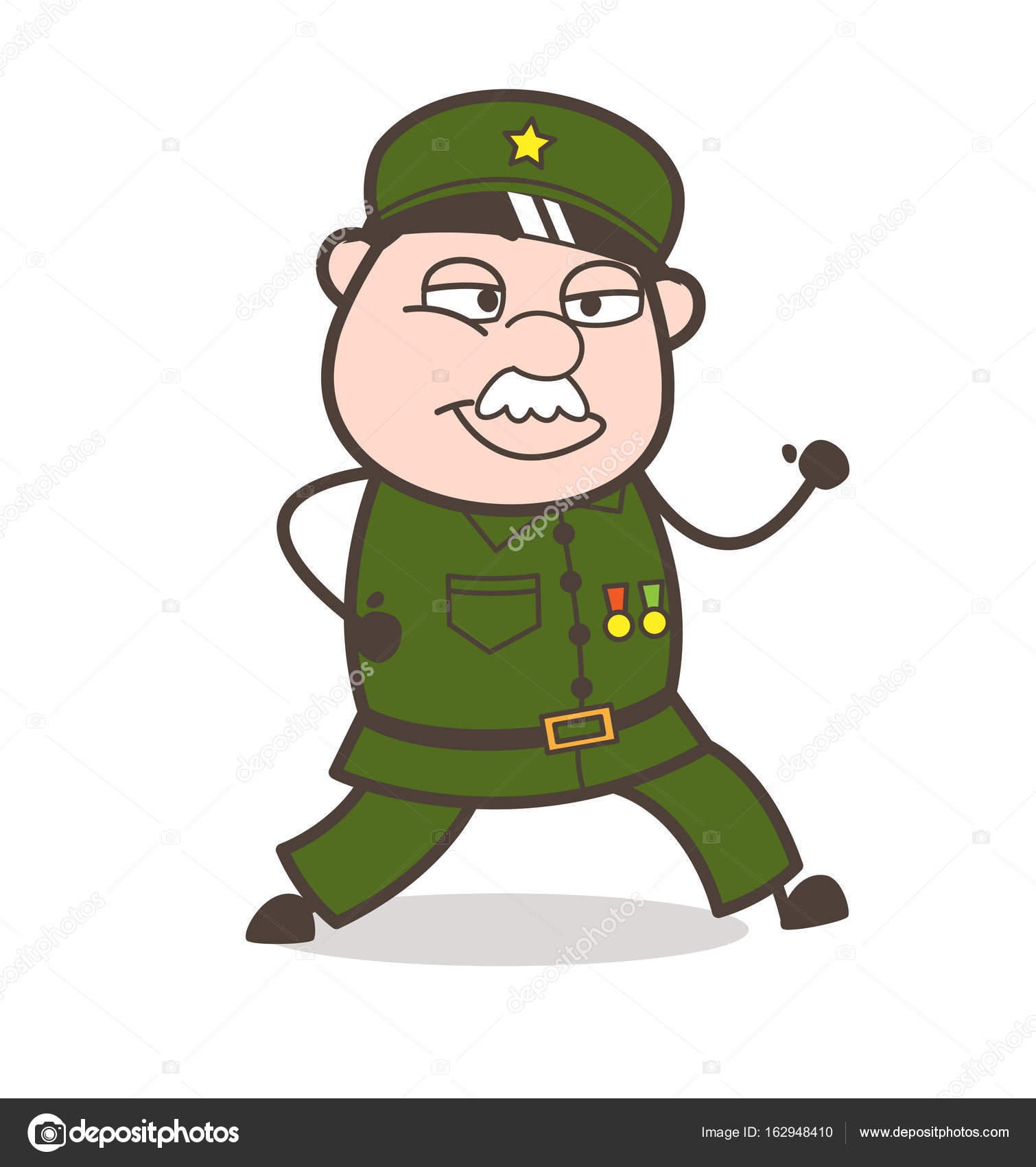 Cartoon Sergeant Jogging Vector Illustration Stock Vector by ...