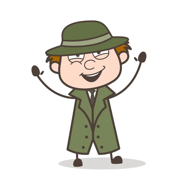 Cartoon Detective Laughing Face Expression — Stock Vector © lineartist ...
