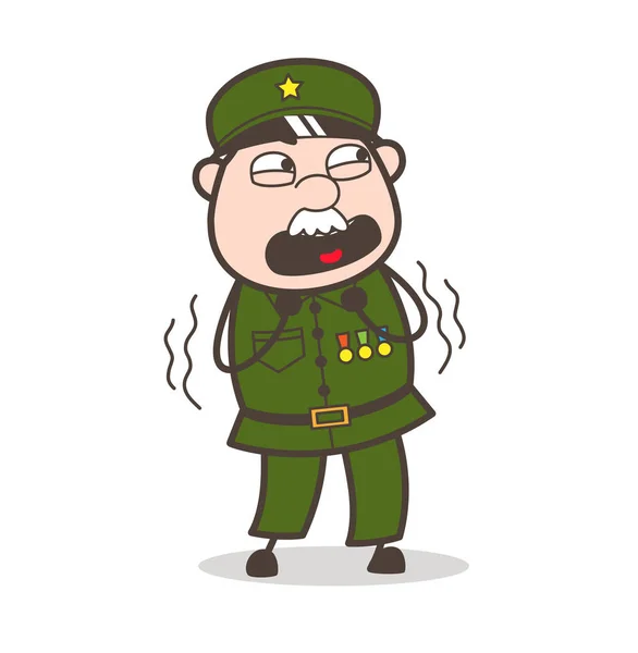 Cartoon Senior Officer in Angry Mood Vector Illustration Stock Vector ...