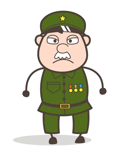 Cartoon Senior Officer in Angry Mood Vector Illustration Stock Vector ...