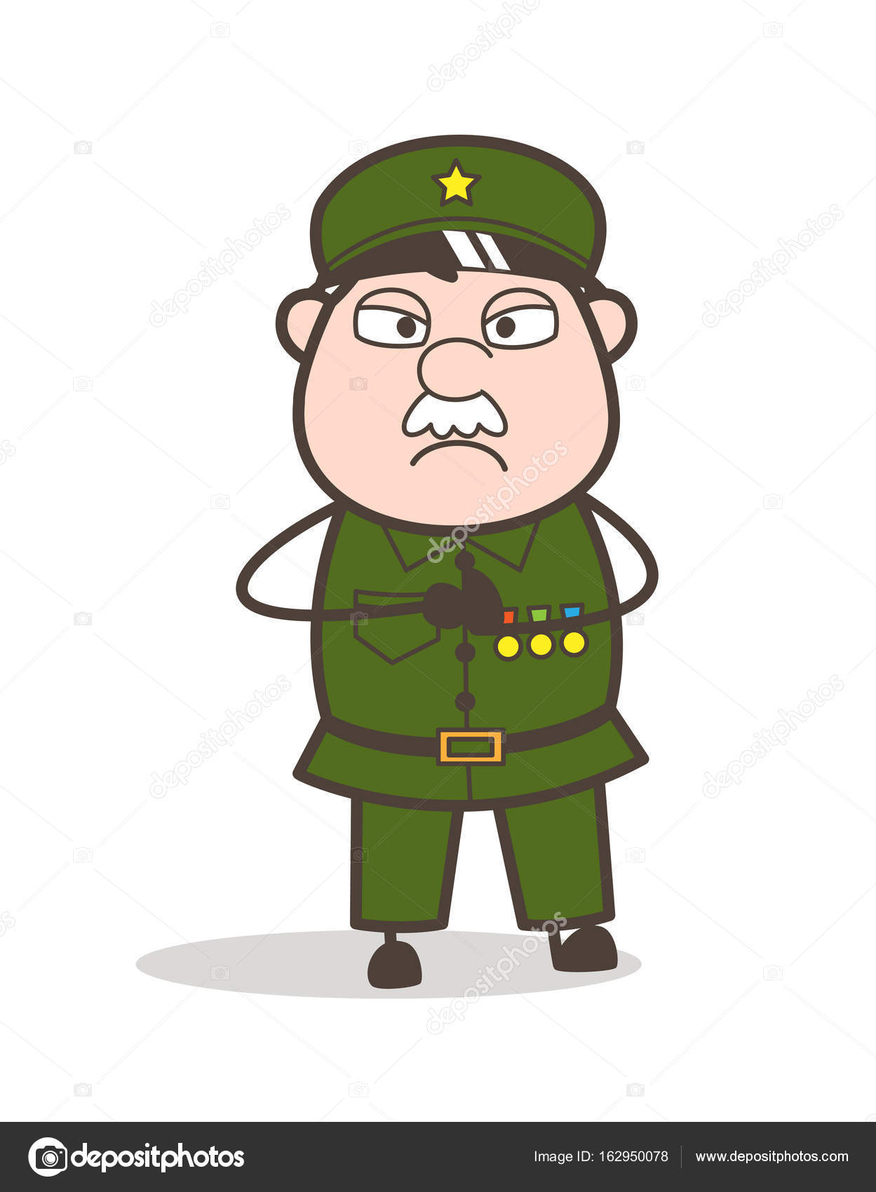 Cartoon Sergeant Anger Mood Vector Illustration Stock Vector Image by ...