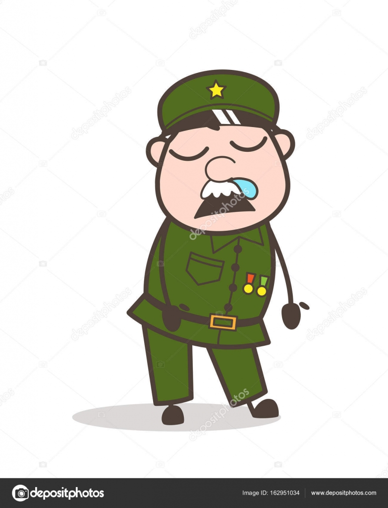 Cartoon Sergeant Sleepy Face Vector Illustration Stock Vector by ...