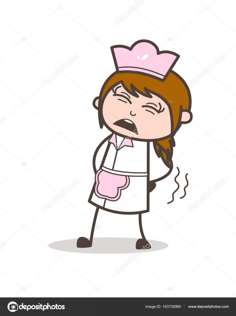 Image vectorielle Serveuse de bande dessinée se blesser Illustration ...