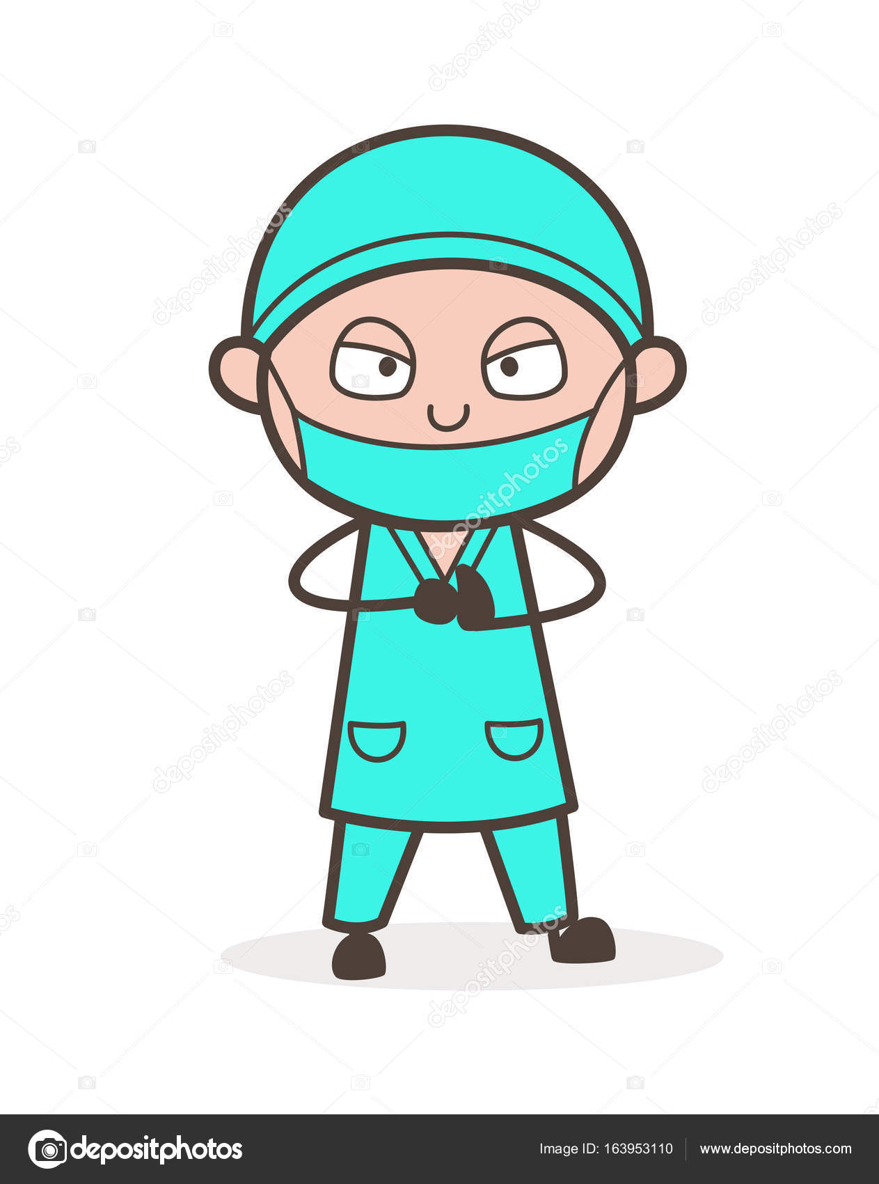Cartoon Doctor Surprised Expression Vector Illustration Stock Vector ...