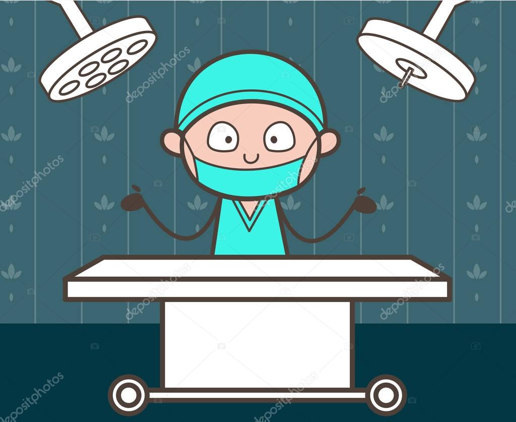 Cirujano de dibujos animados en vectores de sala de operaciones 2024 Cirujano de dibujos animados en vectores de sala de operaciones 2024