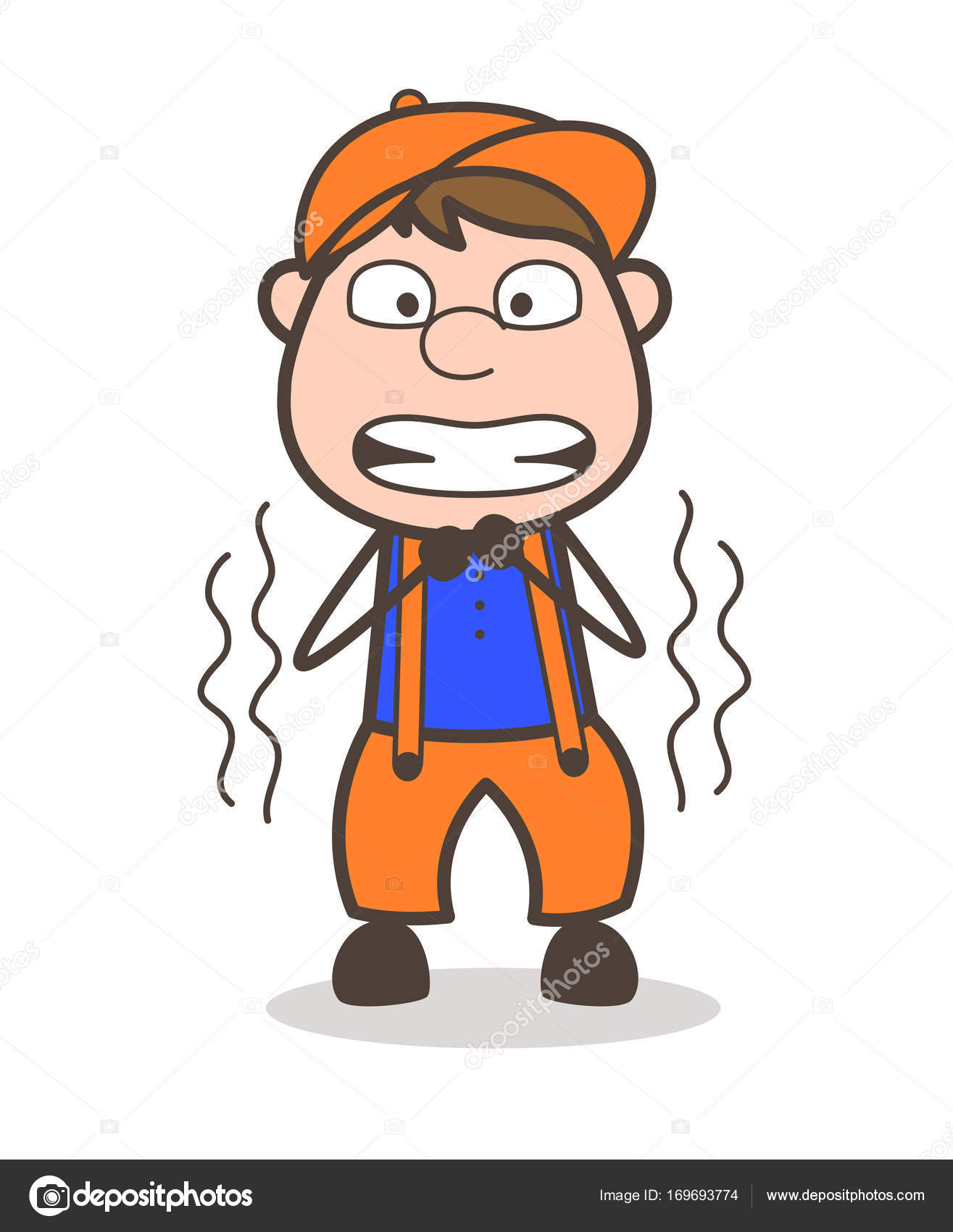 Empleado de dibujos animados temblando de miedo Vector Ilustración ...