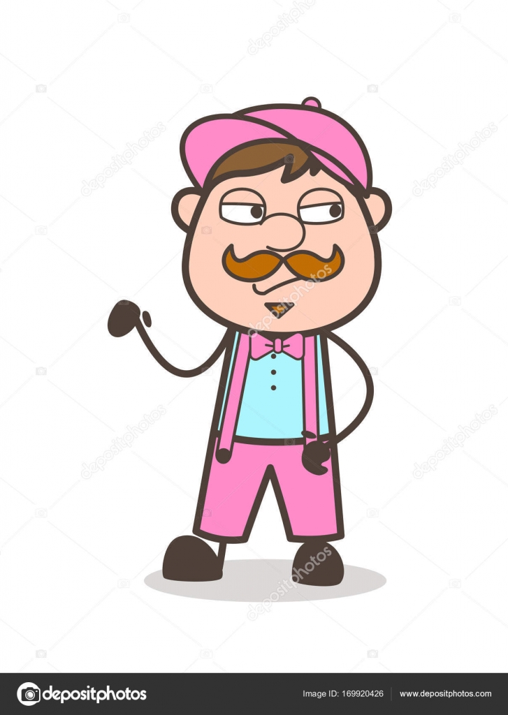 Blije Man Gezicht Cartoon