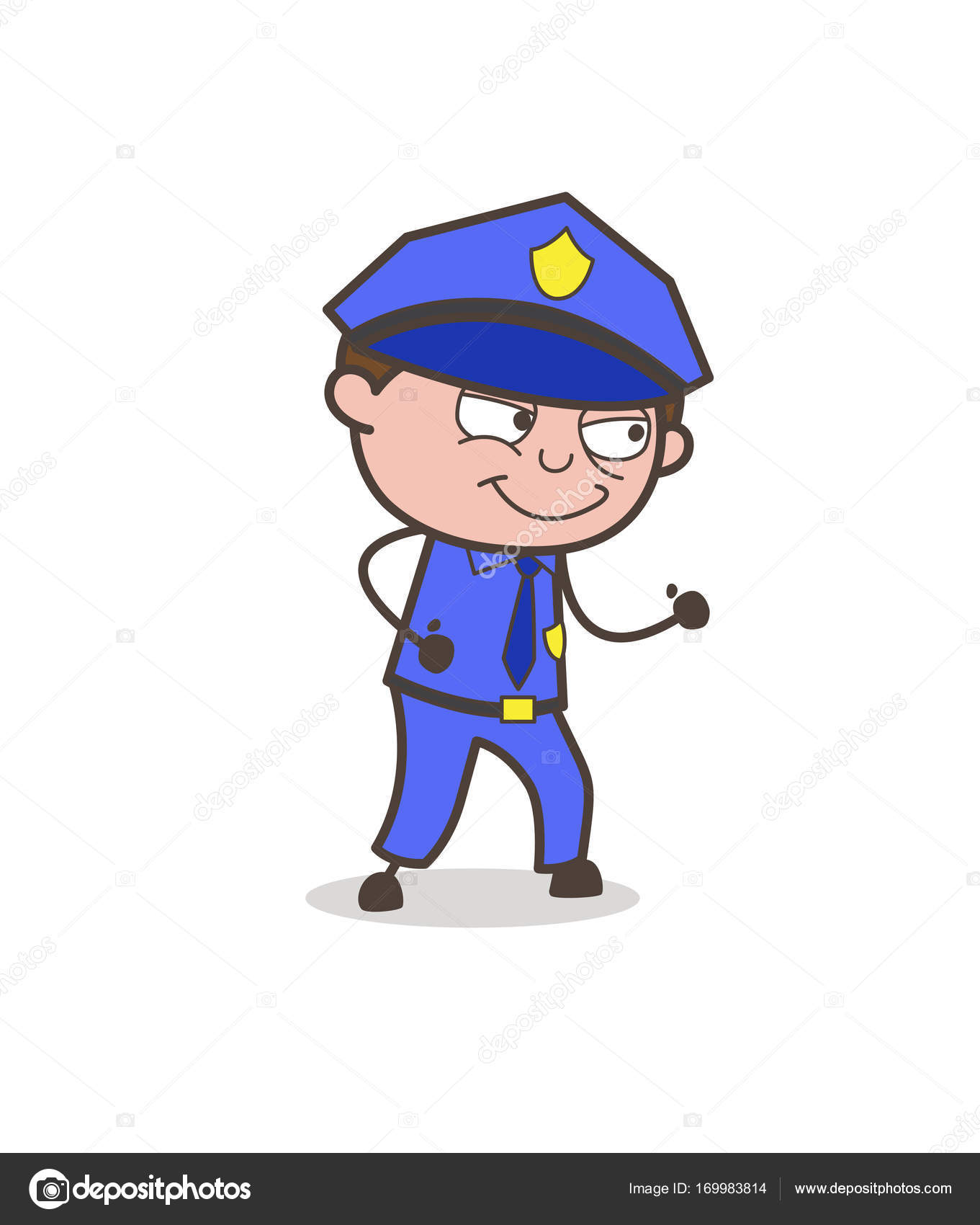 Happy Inspector Smiling Face and Running Pose Stock Vector by ...