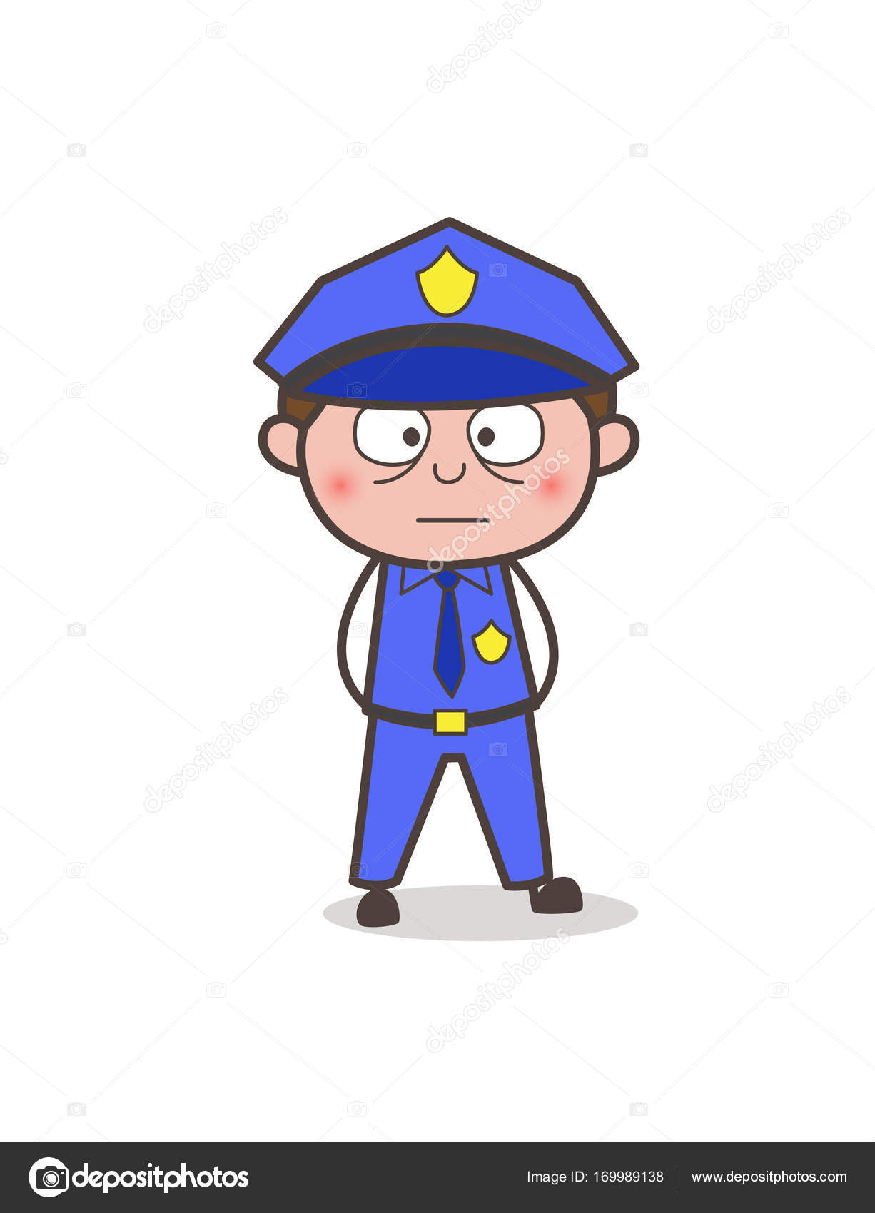 Cartoon Security-Guard Flushed Face Stock Vector by ©lineartist 169989138