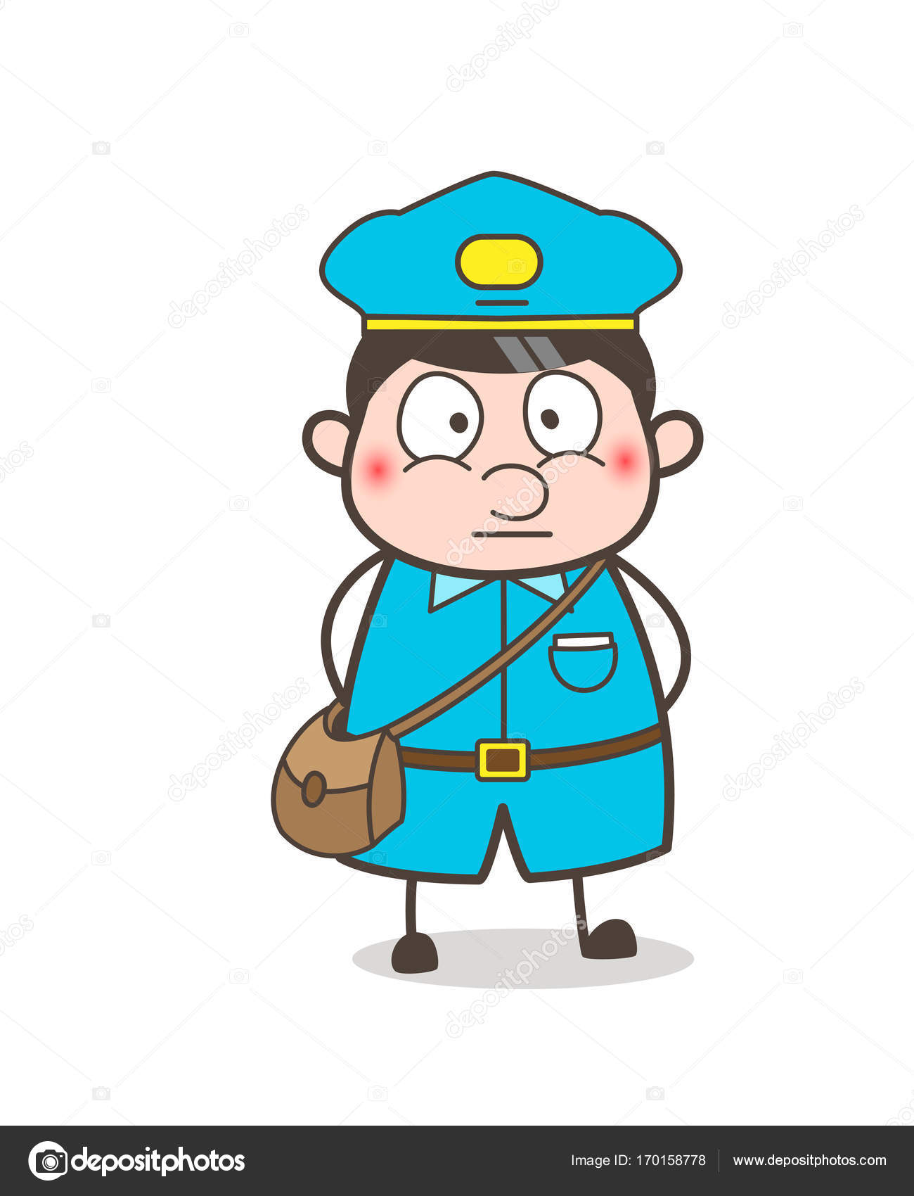 Scared Postman Fearful Face Vector Stock Illustration by ©lineartist ...
