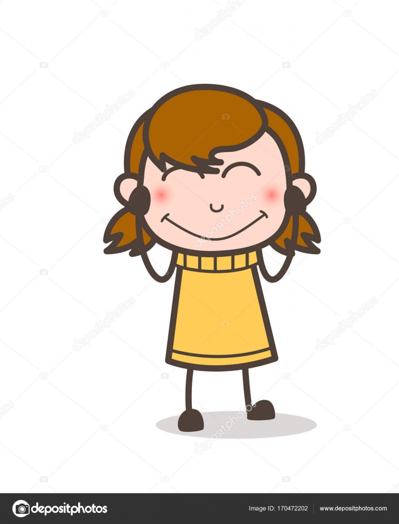 Blushing Face Cartoon Blushing Cute Little Girl Emoji Illustration...
