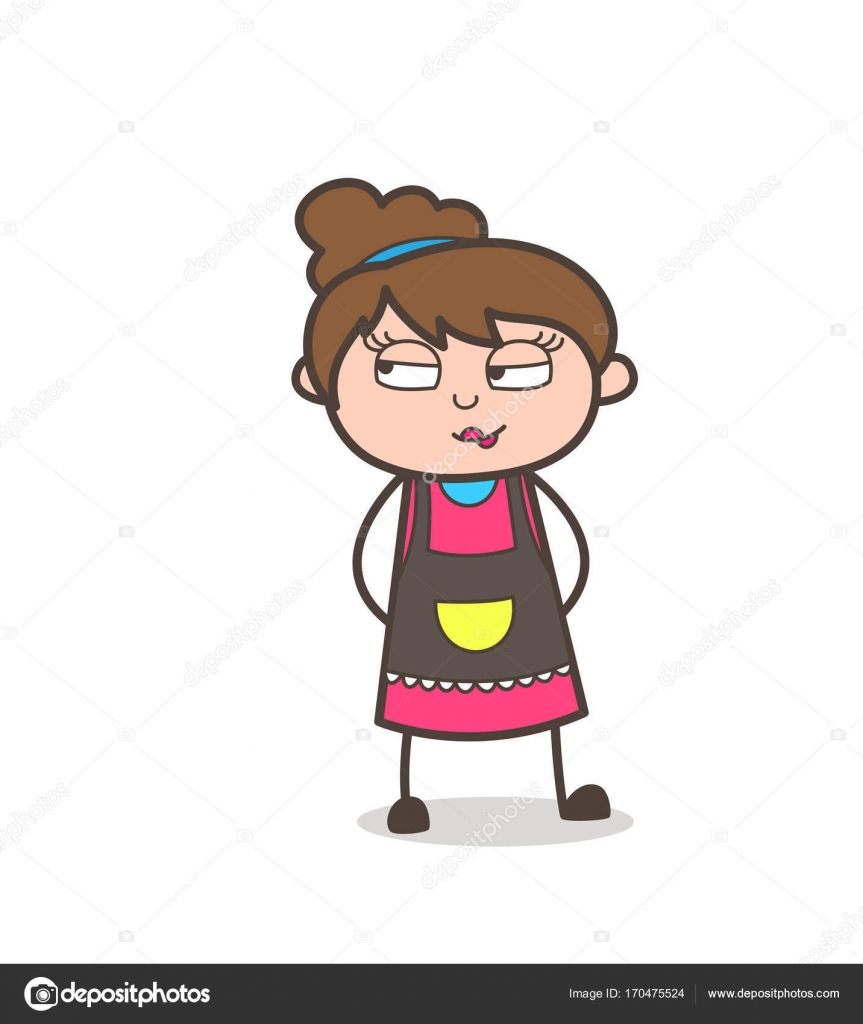 Cunning Face Expression - Beautician Girl Artist Cartoon Vector Stock ...
