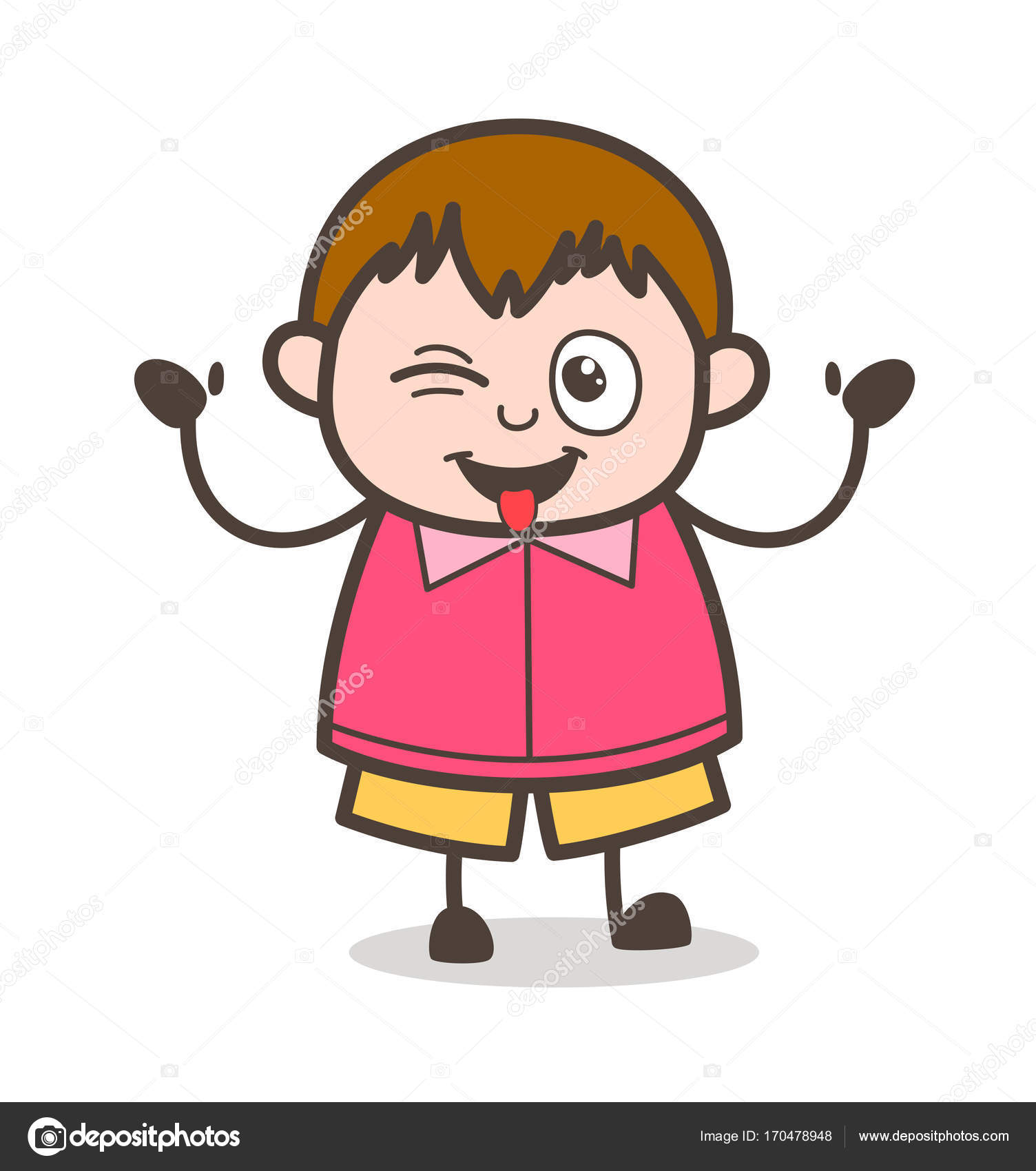 Teasing Face - Cute Cartoon Fat Kid Illustration Stock Vector Image by ...
