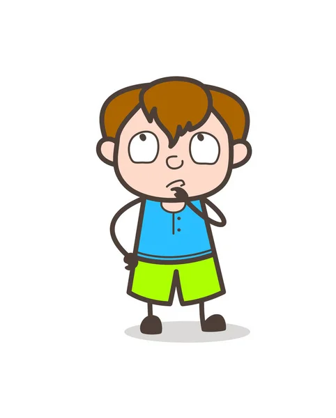 Cartoon Boy Thinking In Class