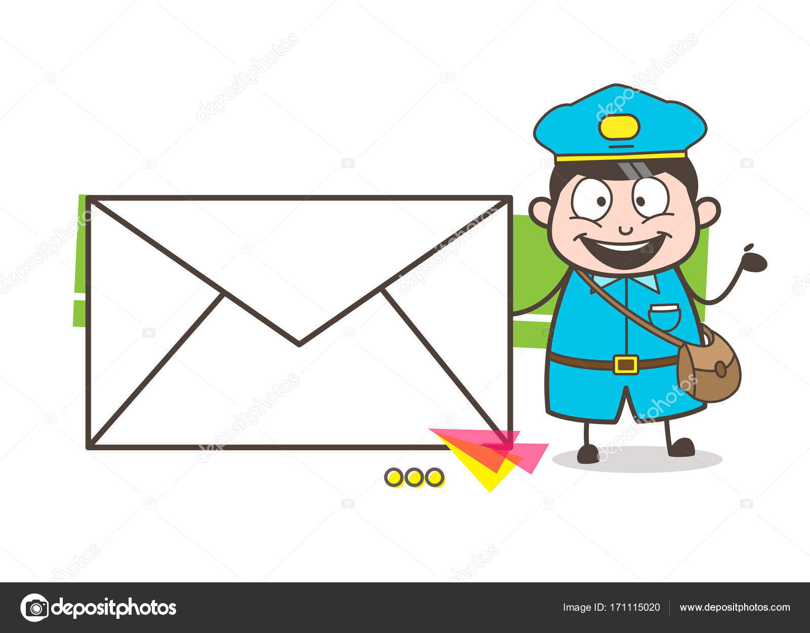 Laughing Mailman with Message Letter Stock Vector Image by ©lineartist ...