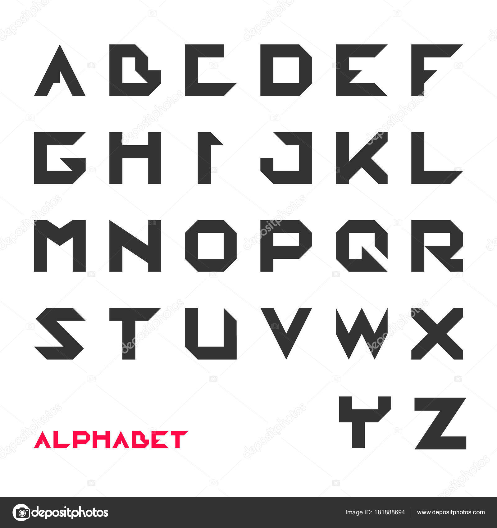 Geometrical font, Modern futuristic typography Stock Vector by ...