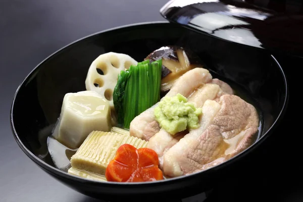 Jibuni, duck meat stew, japanese cuisine Stock Photo by ©asimojet 133090602